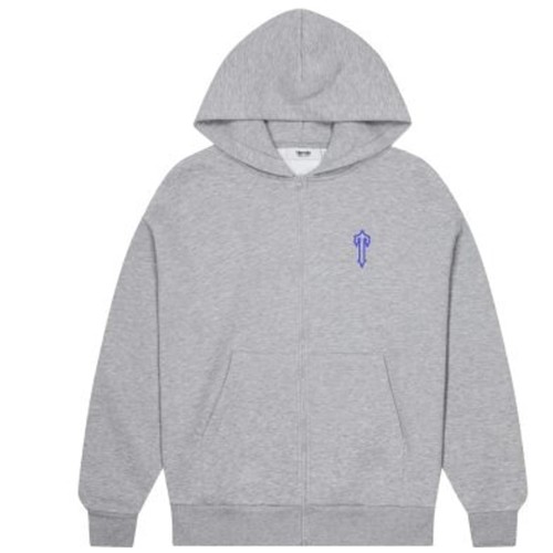 Trapstar Foundation Zip Through Hoodie Grey/Blue